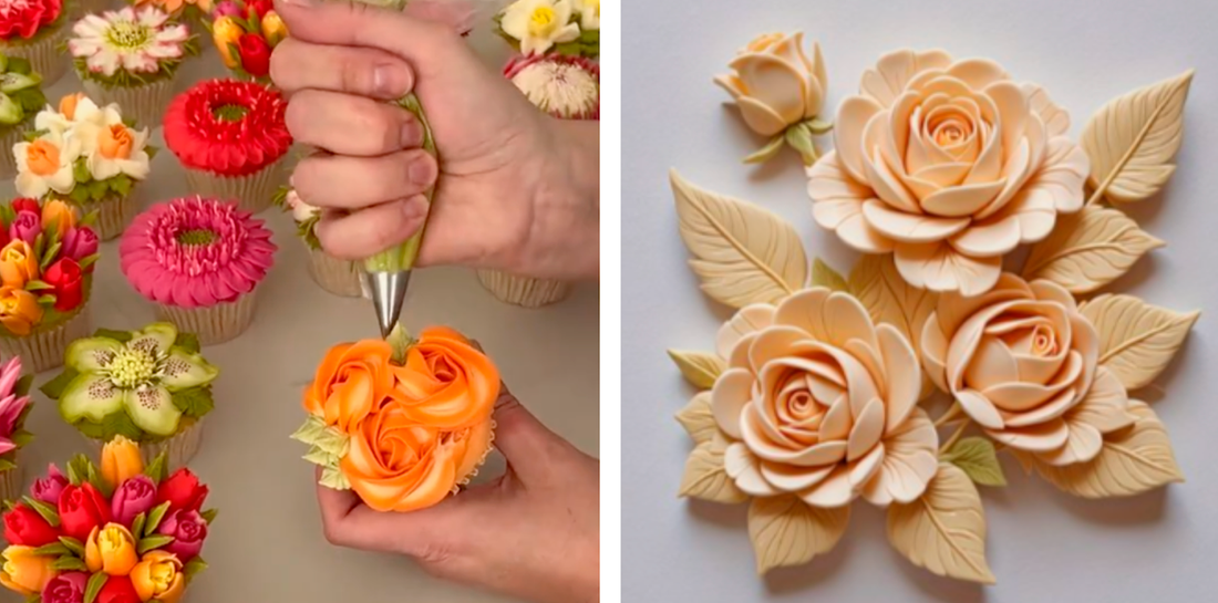 Cómo hacer flores de crema de mantequilla o fondant para decorar paste ...